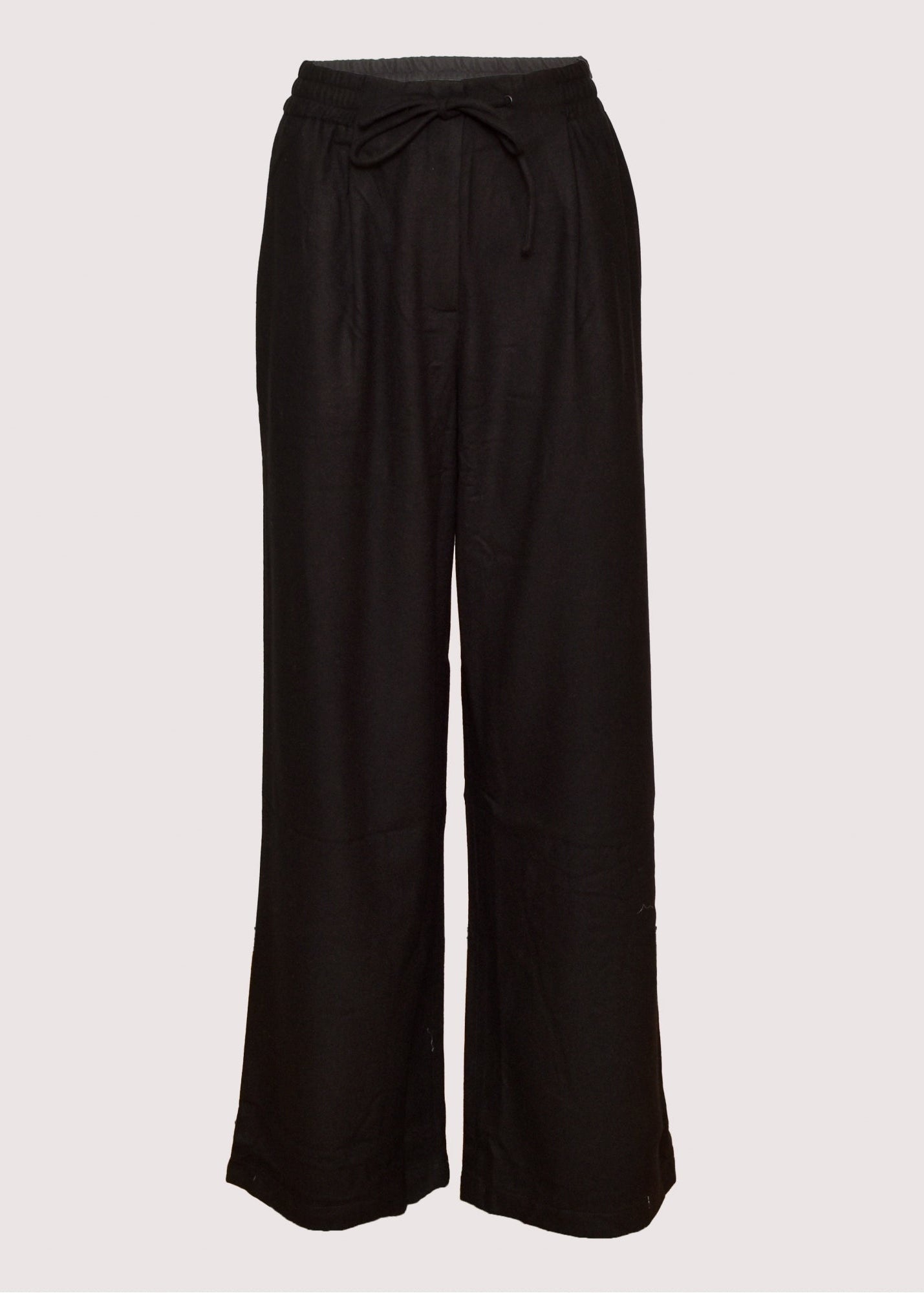 Daniela black wide leg wool blend trousers